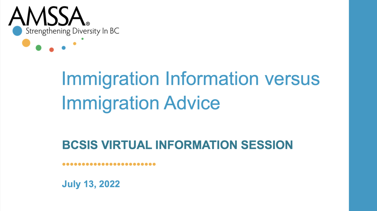 BCSIS Virtual Information Session – Immigration Information versus ...