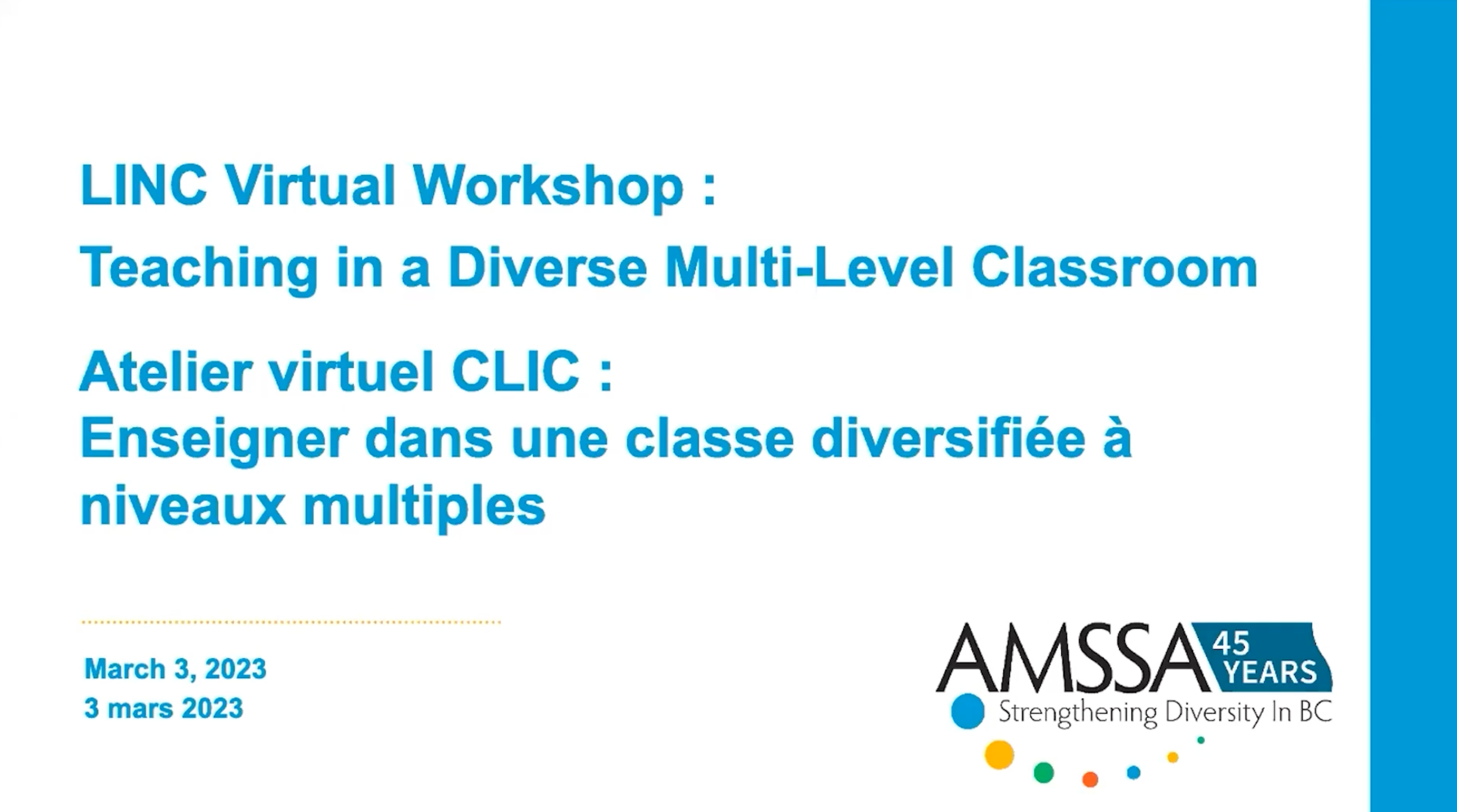 E-Learning: Teaching in a Diverse Multi-Level Classroom – AMSSA