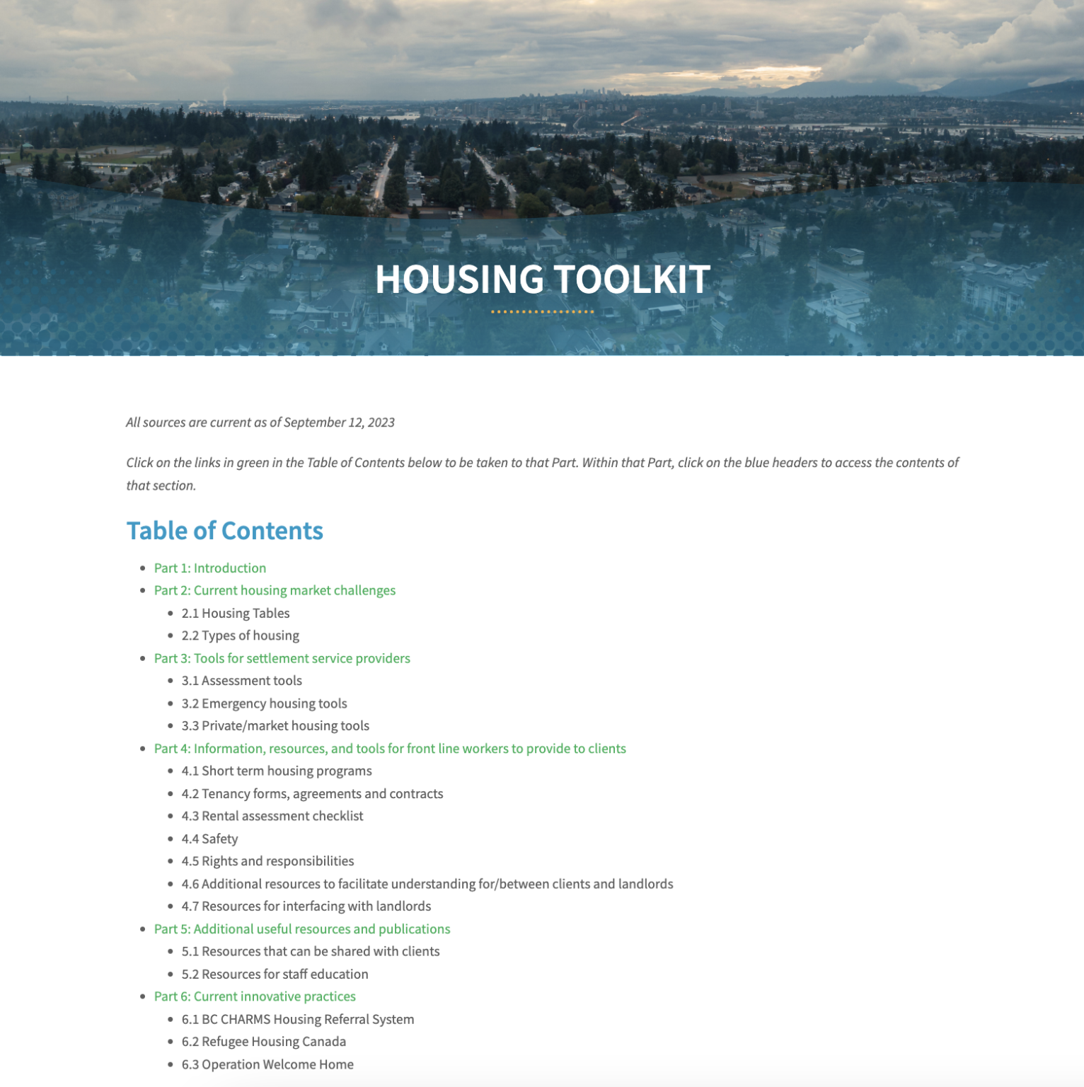 Housing Toolkit – AMSSA